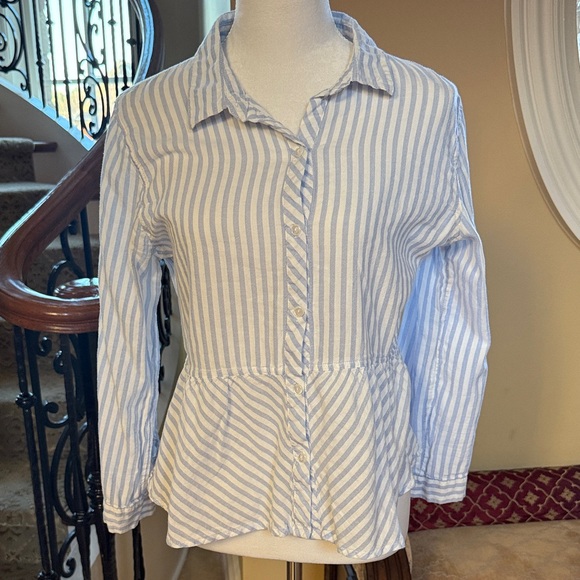 Love Notes | Tops | Love Notes Blue And White Striped Button Down ...
